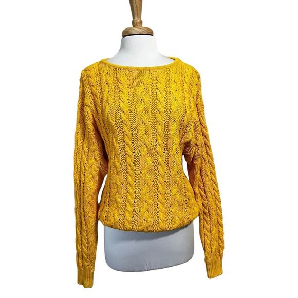 Forenza | Sweaters | Vintage 8s Forenza Loose Knit Slouchy Yellow Cable ...